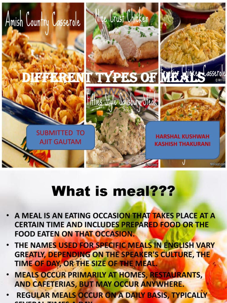 Types of Meals Explained | PDF | Meal | Lunch