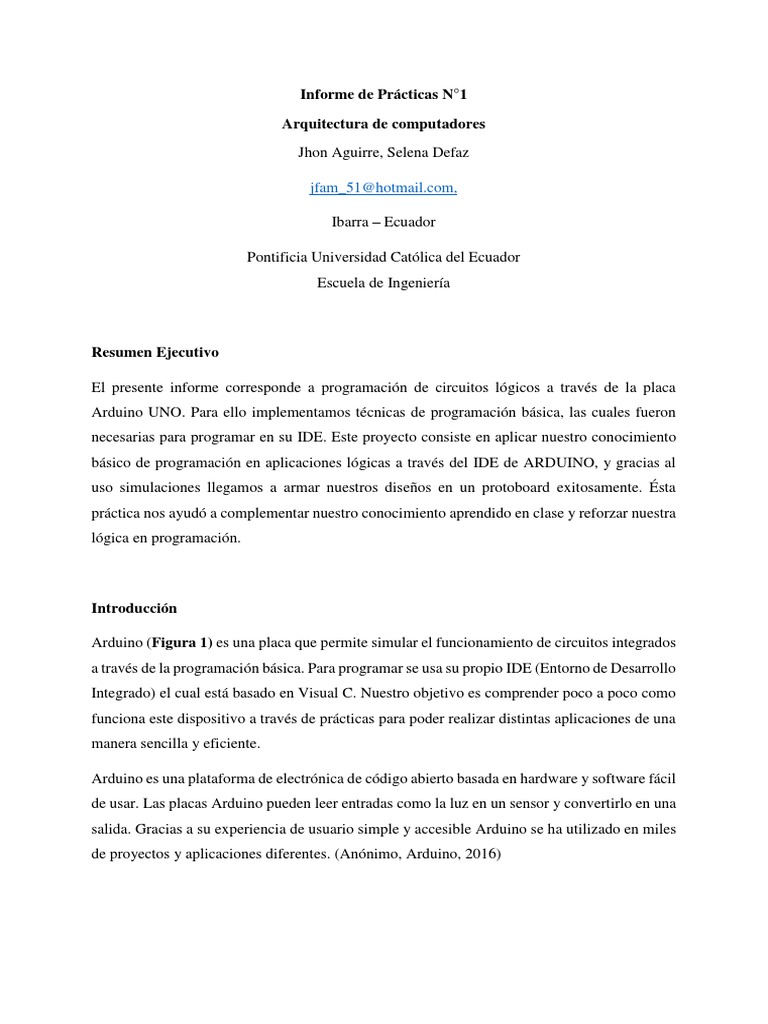 Informe De Prácticas 1 Arduino Leds Pdf Arduino Entorno De Desarrollo Integrado 9031