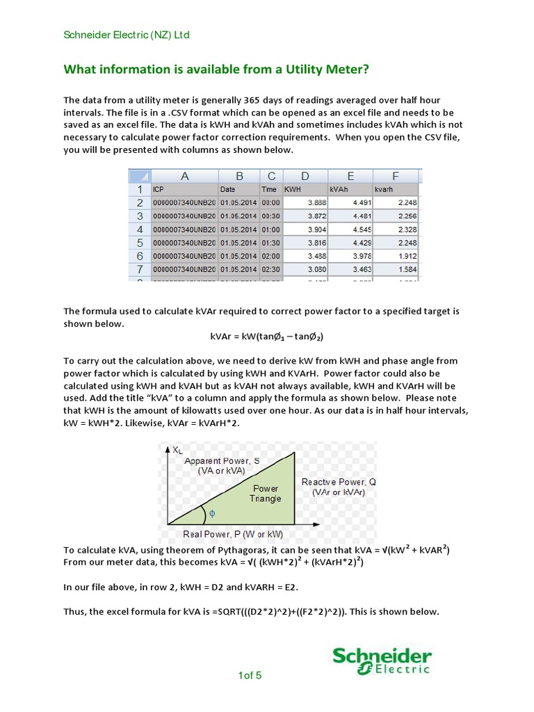 How To Calculate Power Factor Correction Requirements From Utility ...