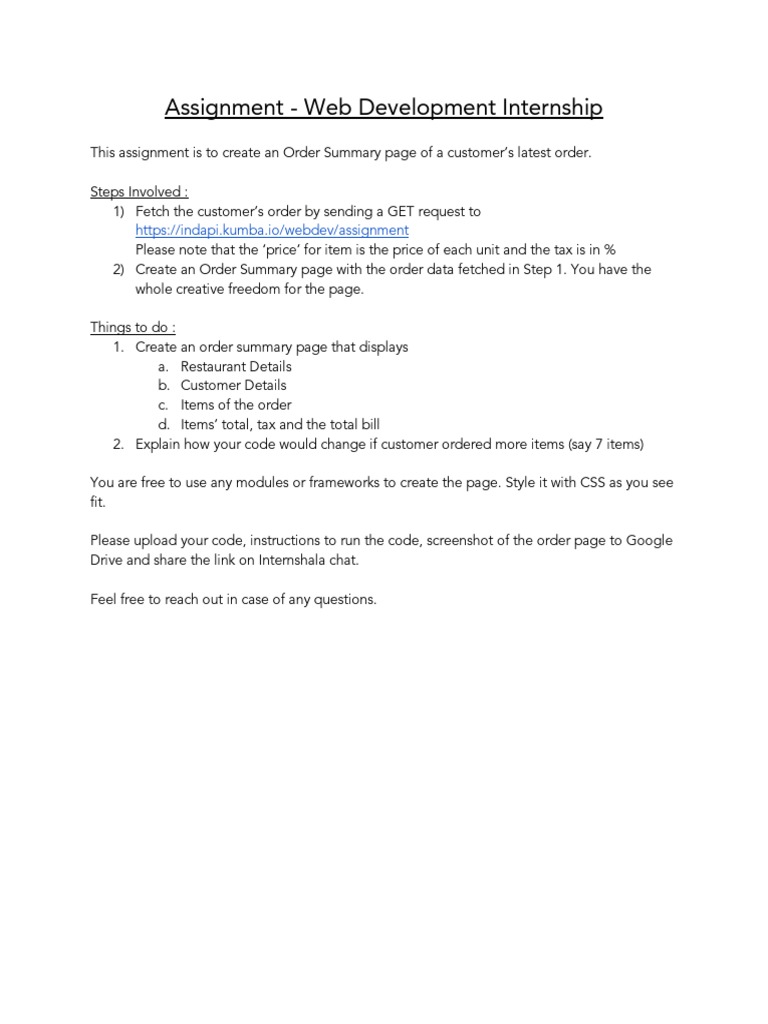 Assignment Web Development