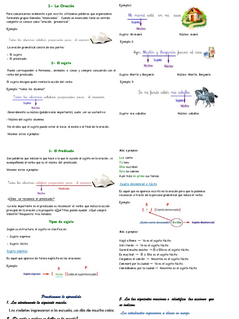 Sujeto y Predicado | Descargar gratis PDF | Asunto (gramática) | Predicado (Gramática)