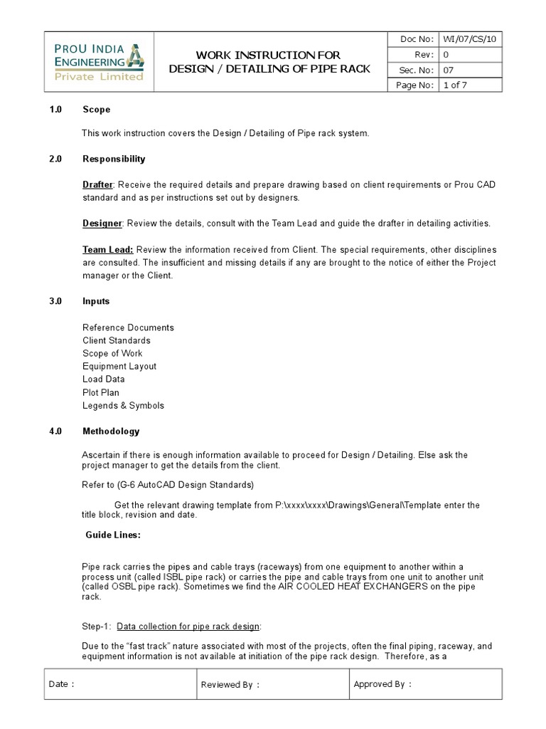 Pipe Rack Design Guidelines | PDF | Beam (Structure) | Force