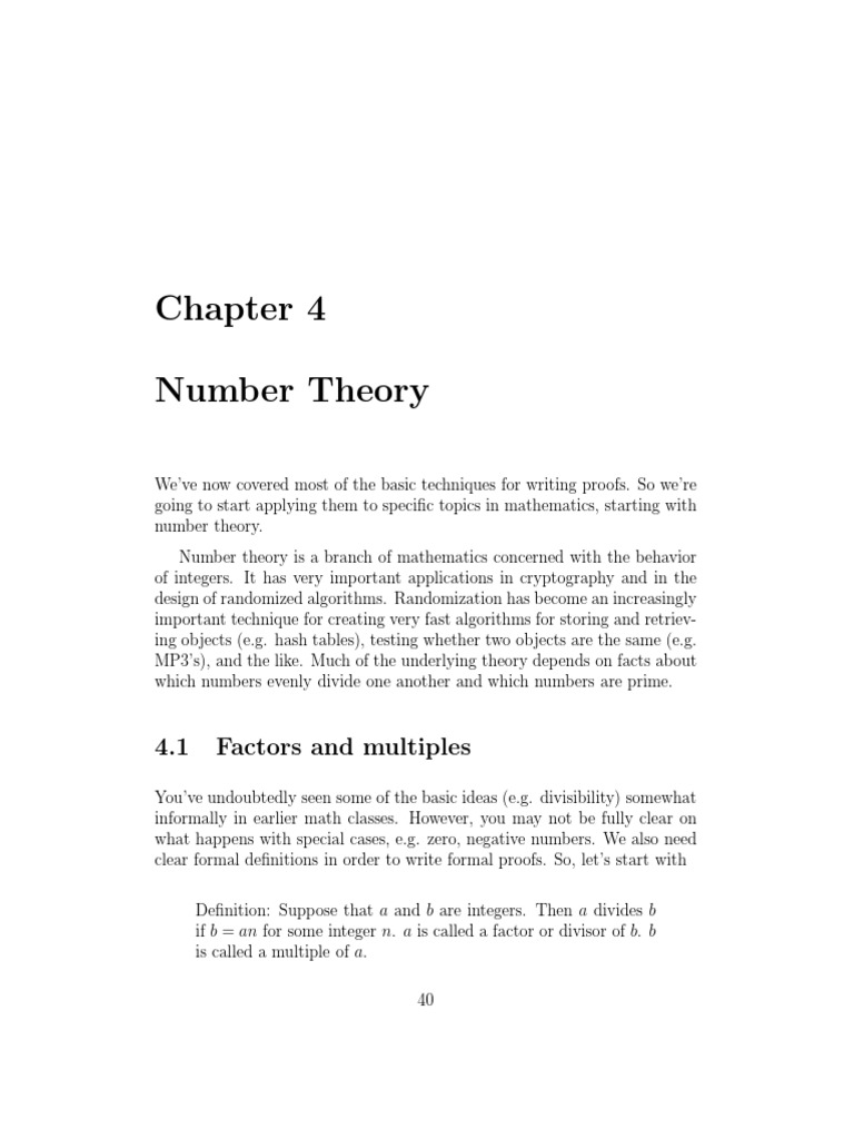 Number Theory PDF | PDF | Prime Number | Division (Mathematics)