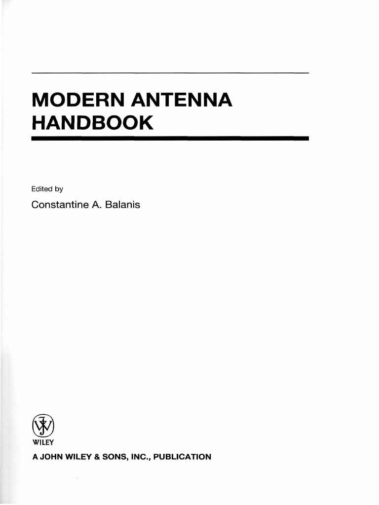 Modern Antenna Handbook | PDF | Antenna (Radio) | Electromagnetic Radiation
