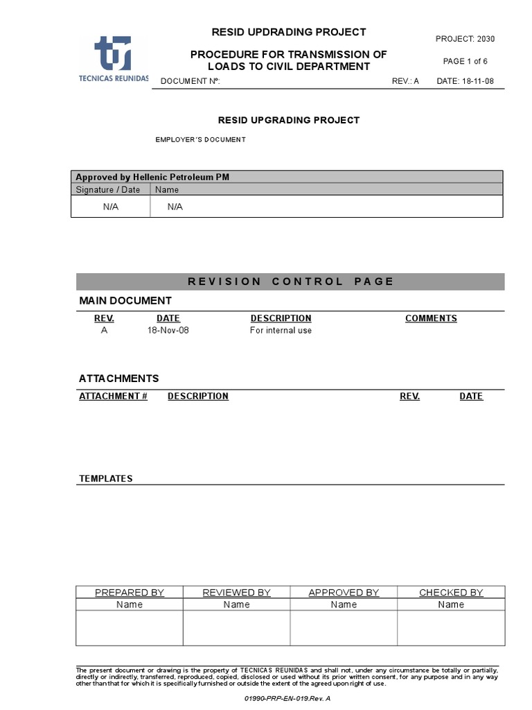 Procedure For Transmission of Loads To Civil | PDF | Anchor | Pipe ...