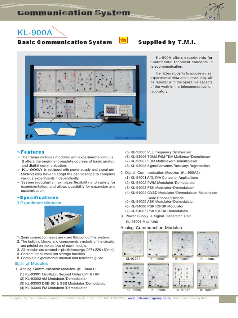 KL 900A Comms | PDF | Modulation | Detector (Radio)