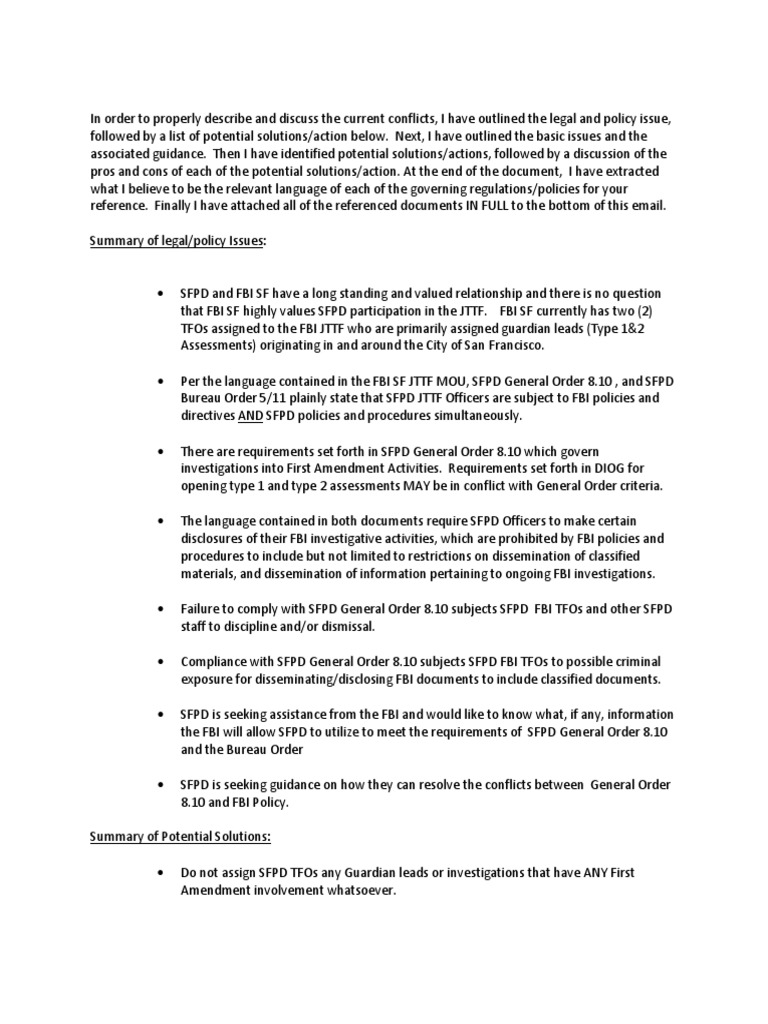 FBI White Paper | PDF | Joint Terrorism Task Force | Federal Bureau Of ...