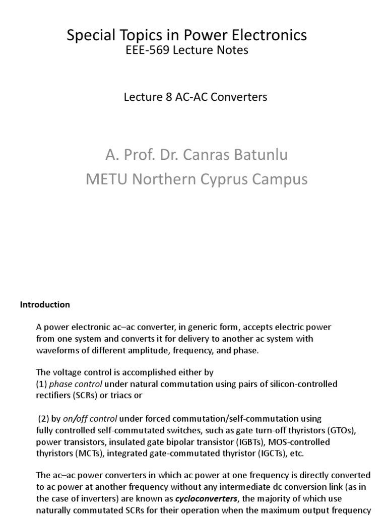 Understanding AC-AC Converters: A Technical Review of Single Phase and ...
