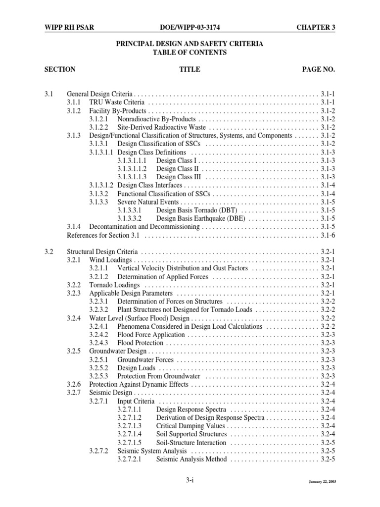 Wipp RH Psar DOE/WIPP-03-3174: January 22, 2003 | PDF | Waste Isolation ...