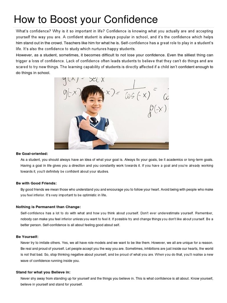 Boosting Student Confidence Strategies | PDF