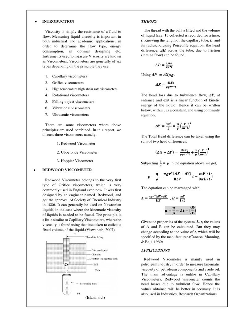 High Temperature High Shear Rate Viscometers: Theory | PDF | Viscosity ...
