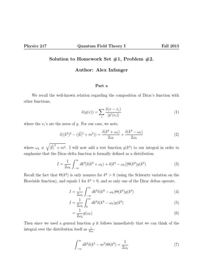 Solution To Homework Set #1, Problem #2. Author: Alex Infanger ...