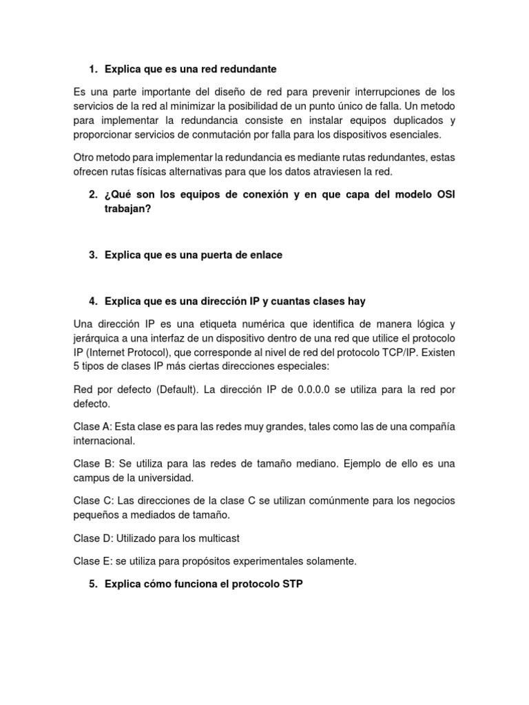 Explica Que Es Una Red Redundante | PDF | Protocolos de internet ...
