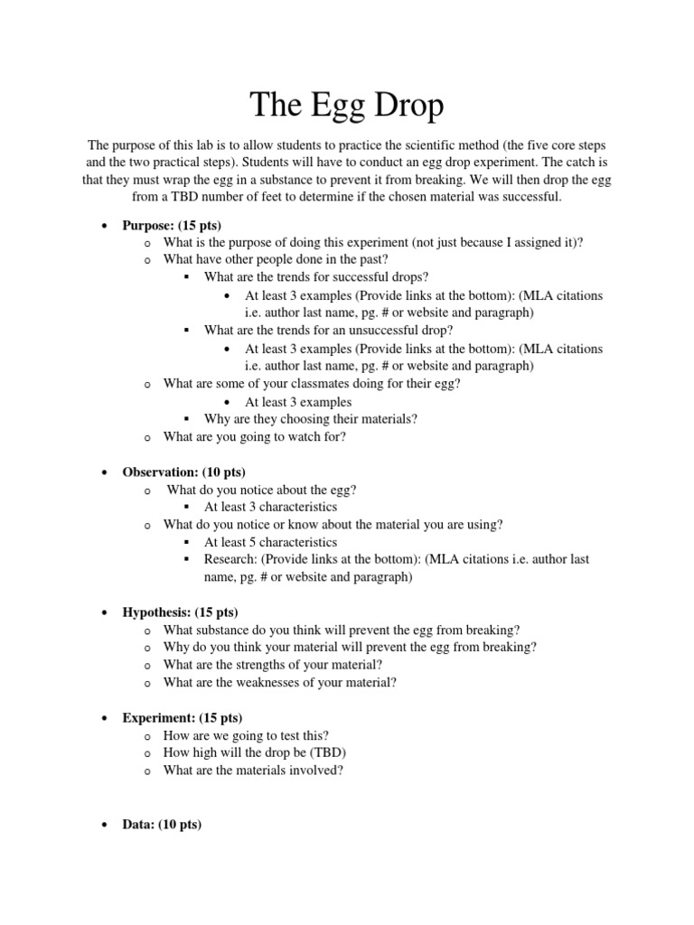Egg Drop | PDF | Experiment | Academic Discipline Interactions