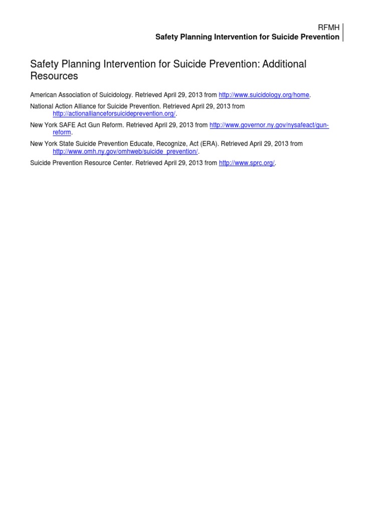 Safety Planning Resources | PDF