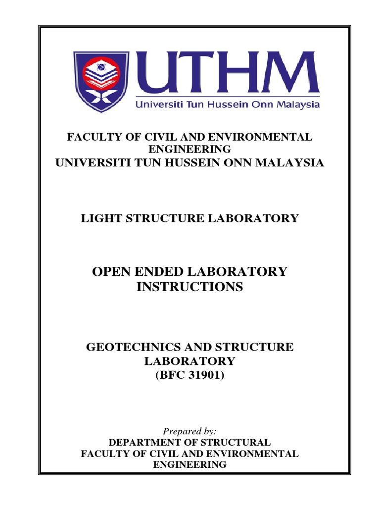 BFC 31901 Structure Labsheet | PDF | Beam (Structure) | Data Analysis