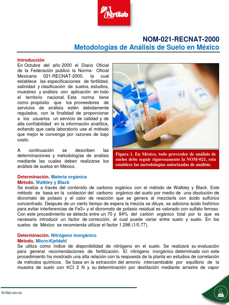 Nom 021 Recnat 2000 | PDF | Calcio | Amonio