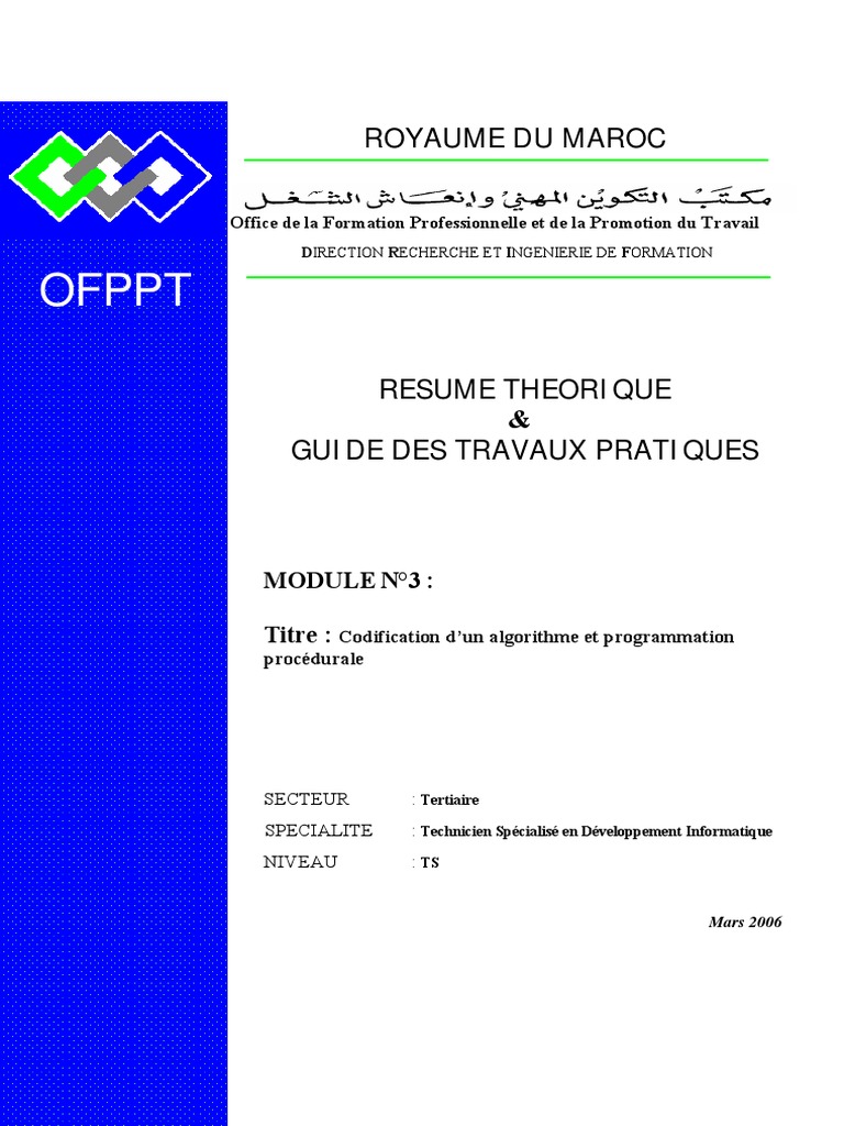 TSDI - Module 3 - Algorithme PDF | PDF | Ordinateurs