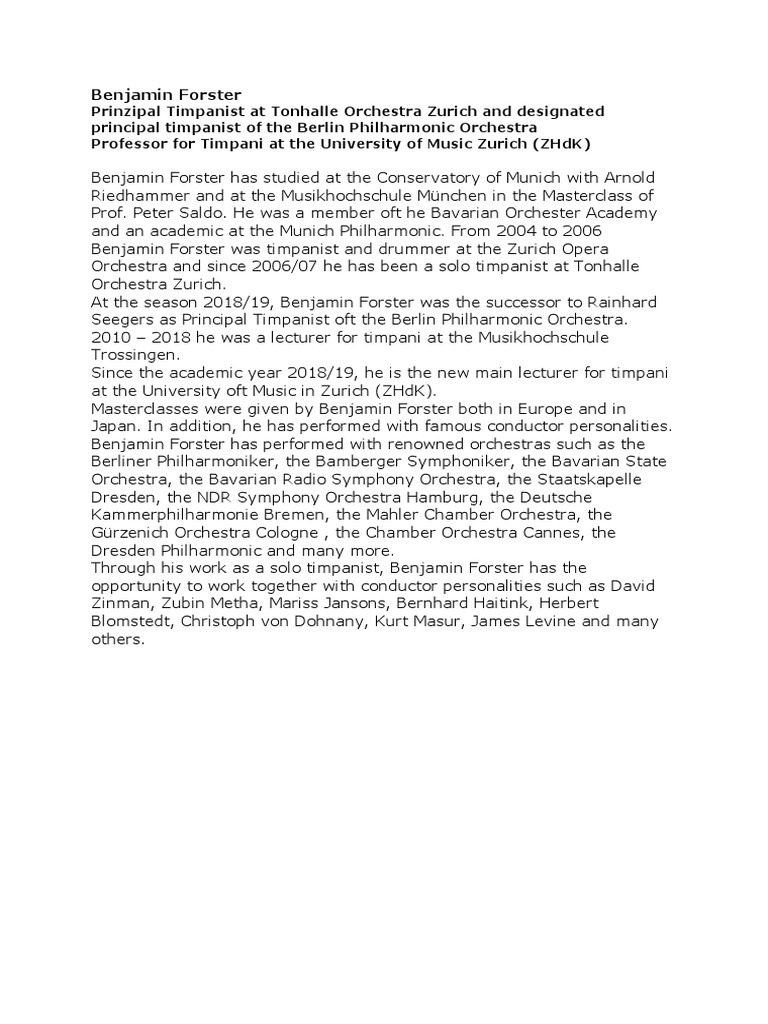 Benjamin Forster | PDF | Art | Foreign Language Studies