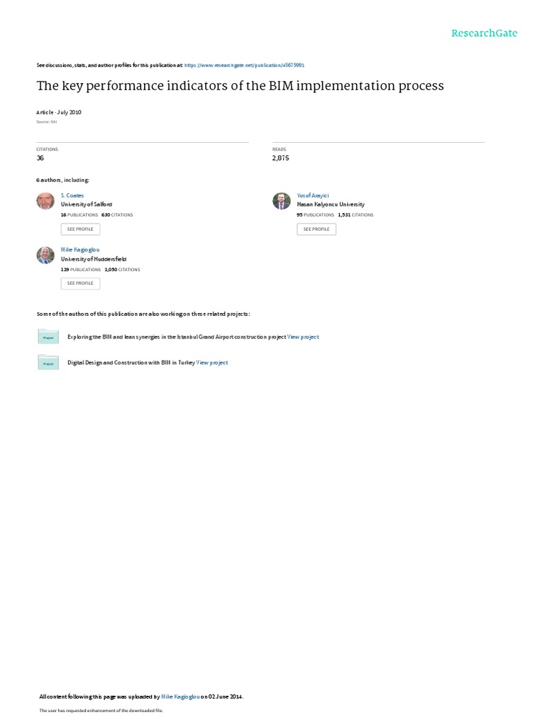 The Key Performance Indicators of The BIM Implementation Process | PDF ...