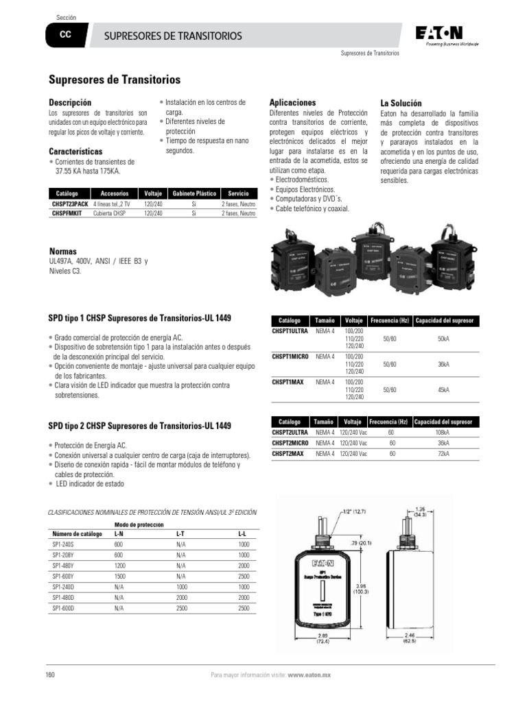 Supresor de Transitorios (Cat Gral) PDF | PDF | Corriente eléctrica ...