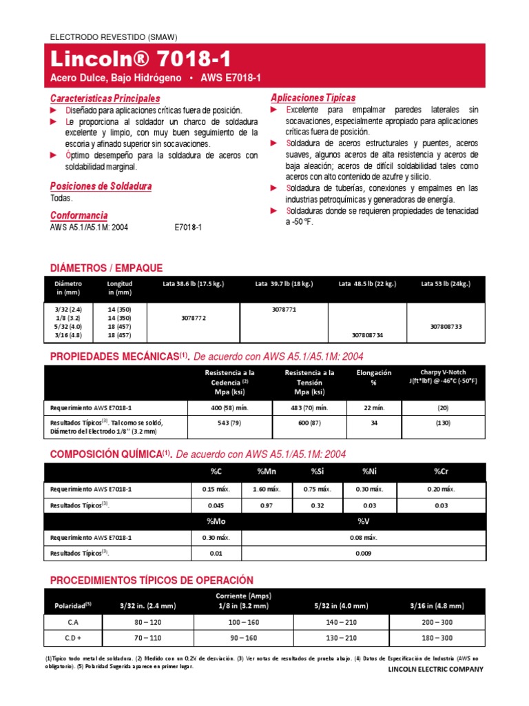Lincoln 7018 1 ES MX | Soldadura | Calidad (comercial)