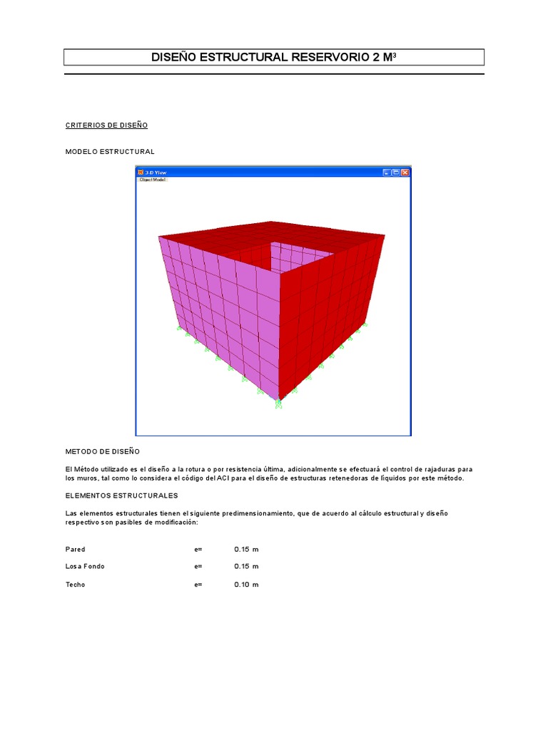 RESERVORIO 2 m3 | PDF | Ingeniería estructural | Ingeniero civil