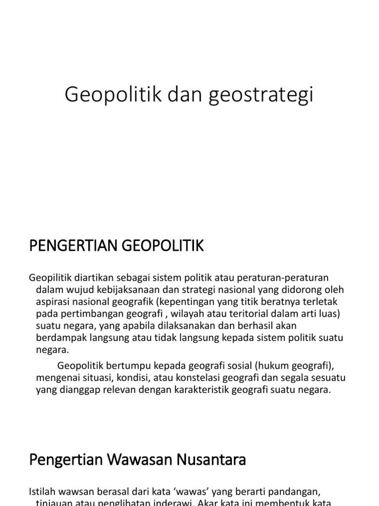 Geopolitik Dan Geostrategi | PDF