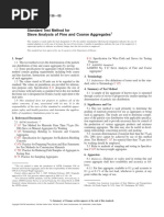 ASTM C 136 Sieve Analysis of Fine and Coarse Aggregates (D) | PDF