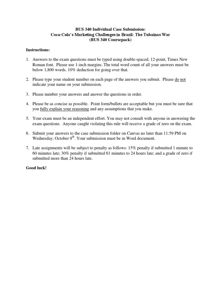 BUS 340 Case Study | PDF