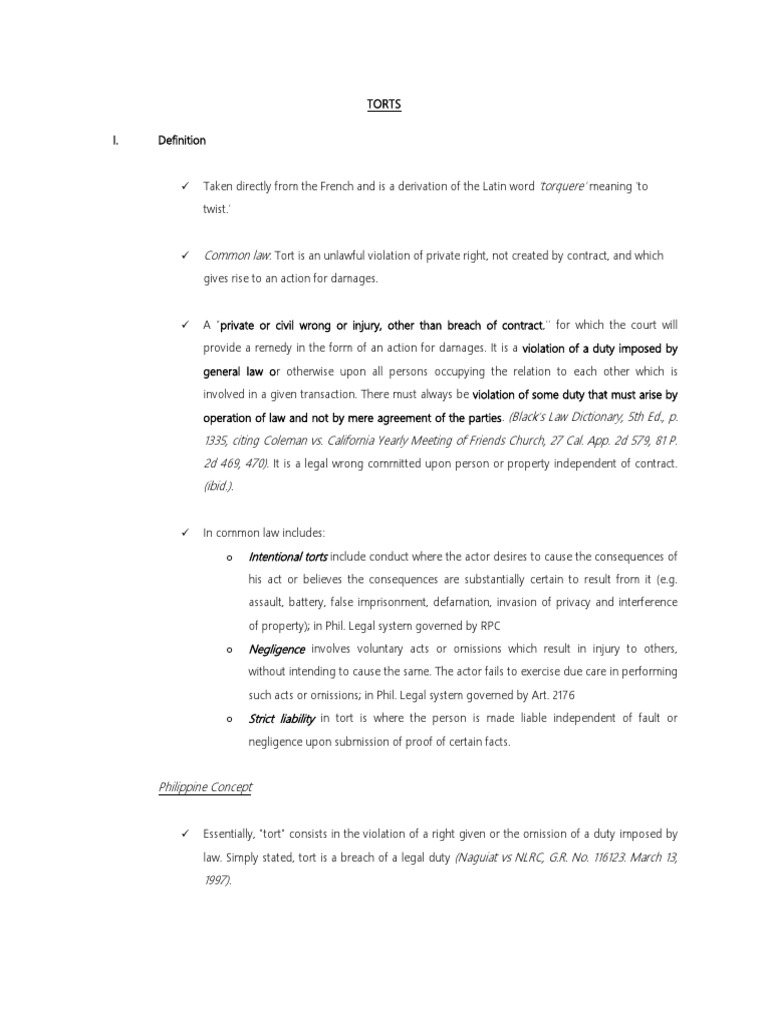 Understanding Torts and Damages in Law | PDF | Negligence | Tort