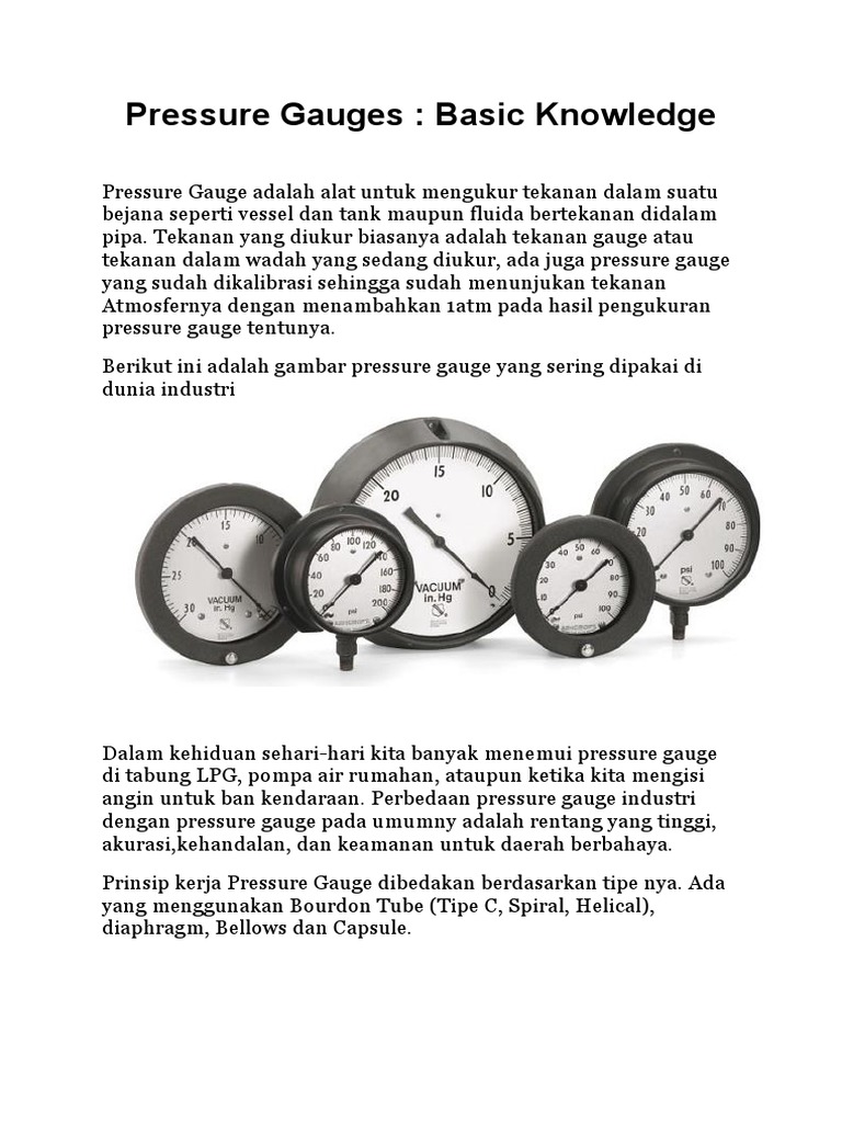 Pressure Gauges | PDF