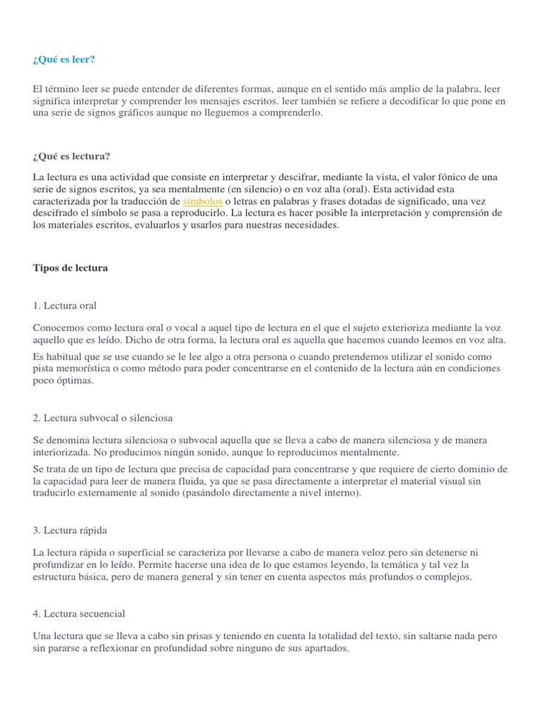 La Lectura | PDF | Comprensión lectora | Los símbolos