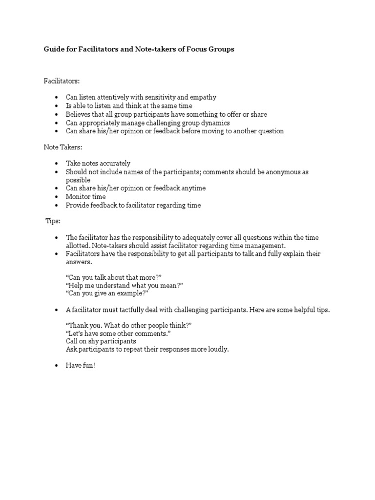 Guide For Facilitators and Note | PDF | Career & Growth | Science ...