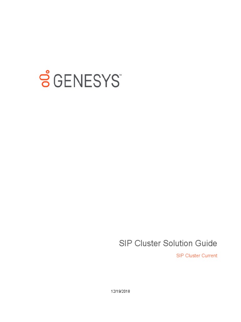 SIP Cluster Manual | Download Free PDF | Session Initiation Protocol | Computer Cluster