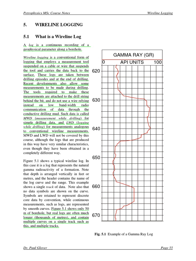 Wireline Logging Notes Paul Glover | PDF | Science | Geology