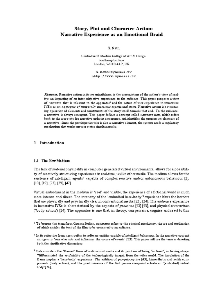 Story Plot and Character Action Narrativ PDF | PDF | Narrative | Causality