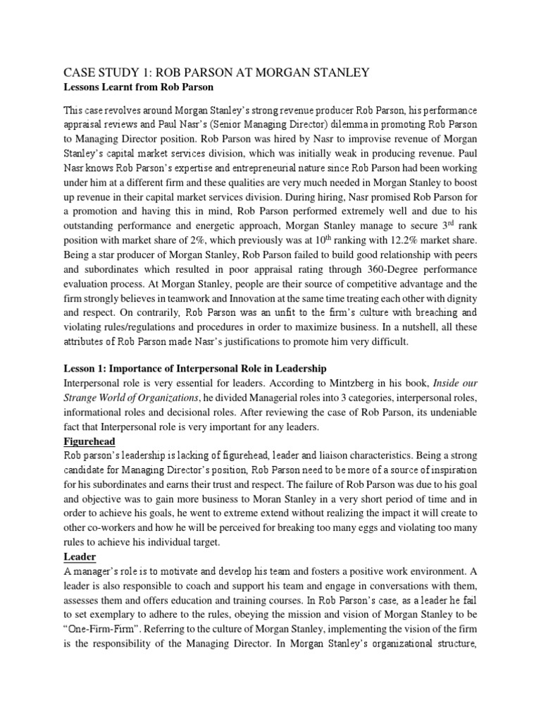 Case Study 1 | PDF | Organizational Culture | Leadership