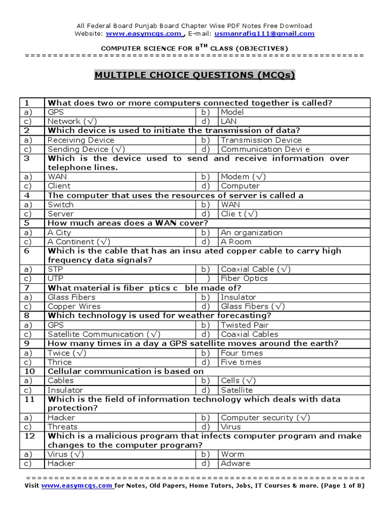 8th Grade Computer Notes Objectives | PDF | Computer Virus | Antivirus ...