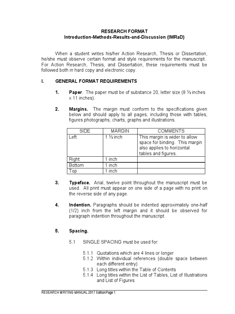 Imrad Research Format Final Copy For CD 1 | PDF | Thesis | Graduate School