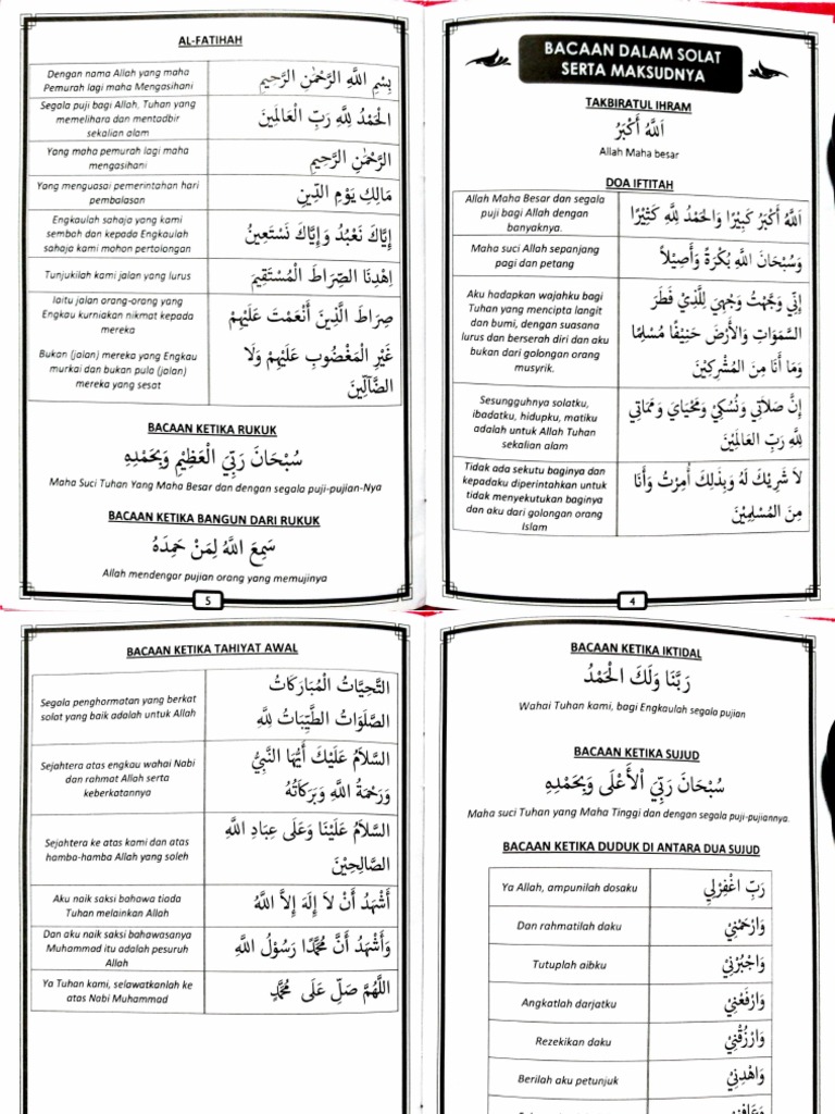 Bacaan Dalam Solat & Maksudnya PDF | PDF