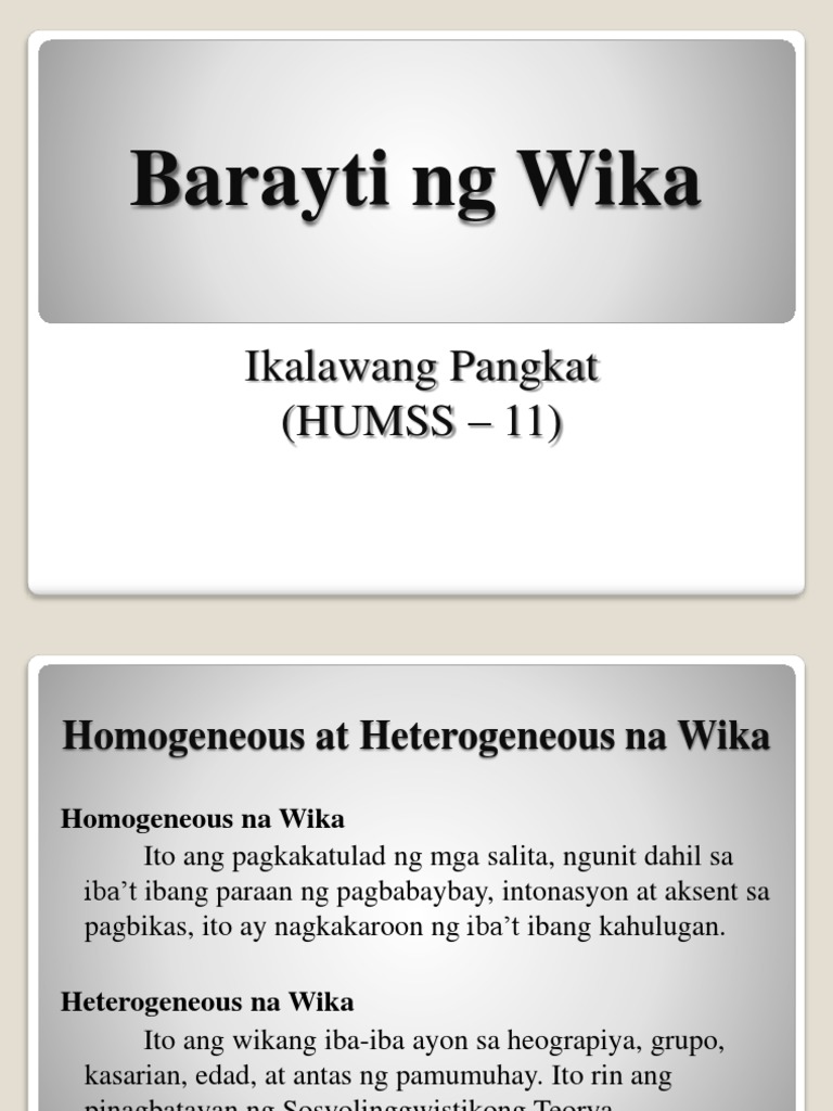 Barayti NG Wika | PDF