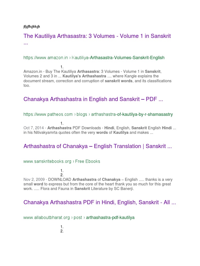 The Kautiliya Arthasastra: 3 Volumes - Volume 1 in Sanskrit .. | PDF | Sanskrit | Indian ...