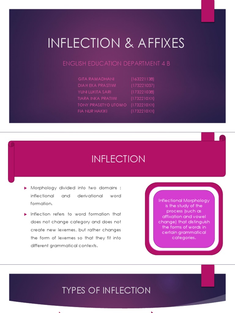 Inflection & Affixes Pres New | PDF | Grammatical Tense | English Language