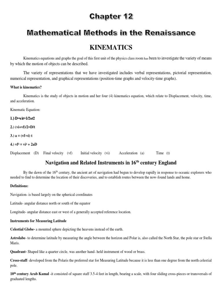 Mathematical Methods in The Renaissance Hand Outs | PDF | Calculus ...