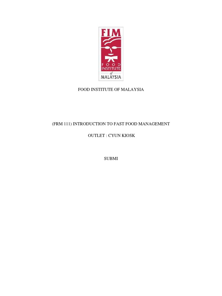 Fast Food Management Basics | PDF