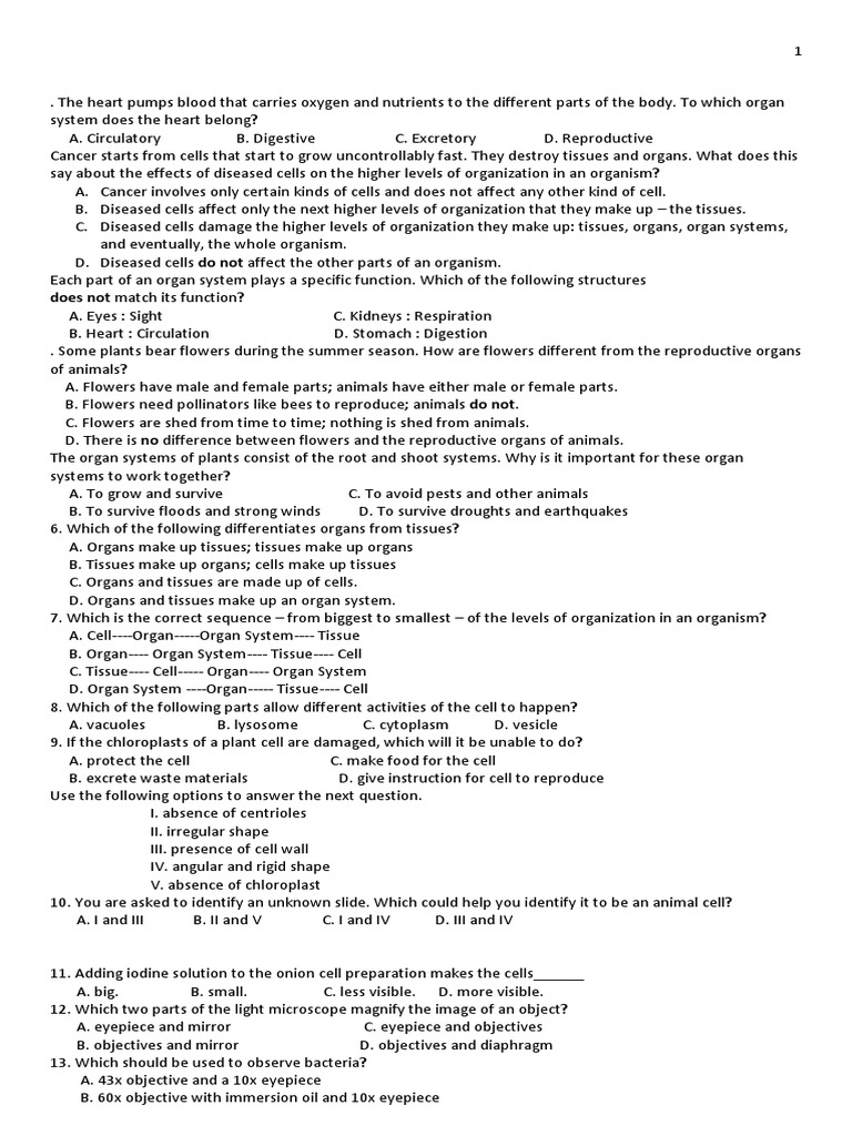 Grade 7 Science Examination Second Quarter 17ldbkg | PDF | Reproduction ...