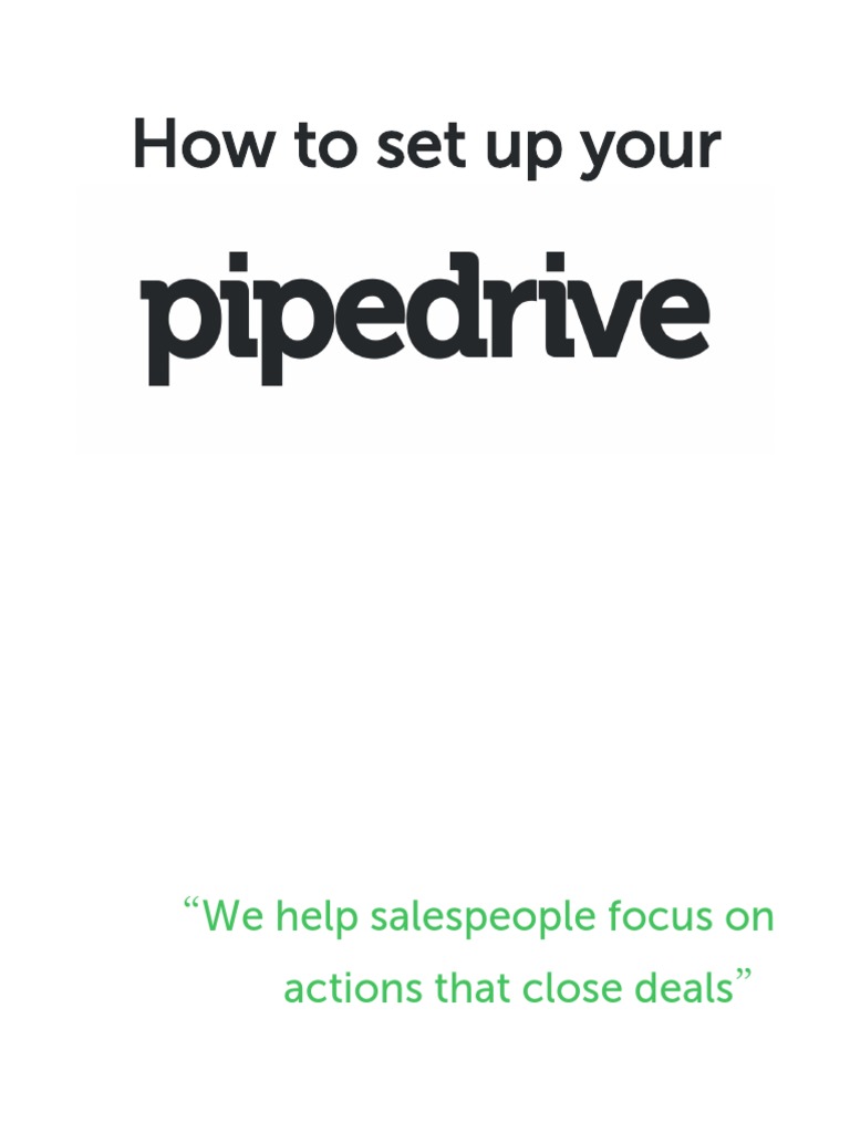 Pipedrive Setup and Customization Guide | PDF | Sales | Spreadsheet