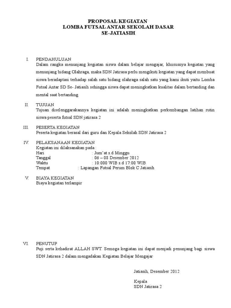 Proposal Kegiatan Porseni | PDF