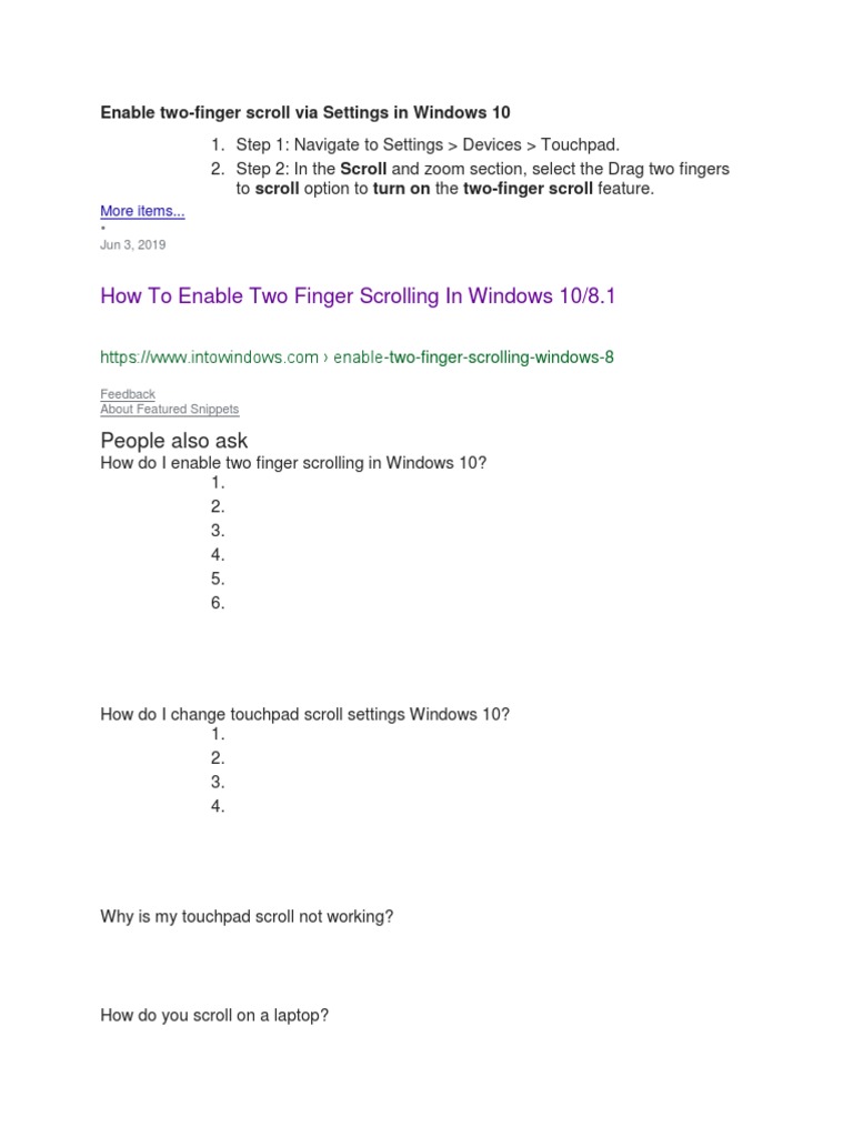 How To Enable Two Finger Scrolling in Windows 10/8.1: People Also Ask ...